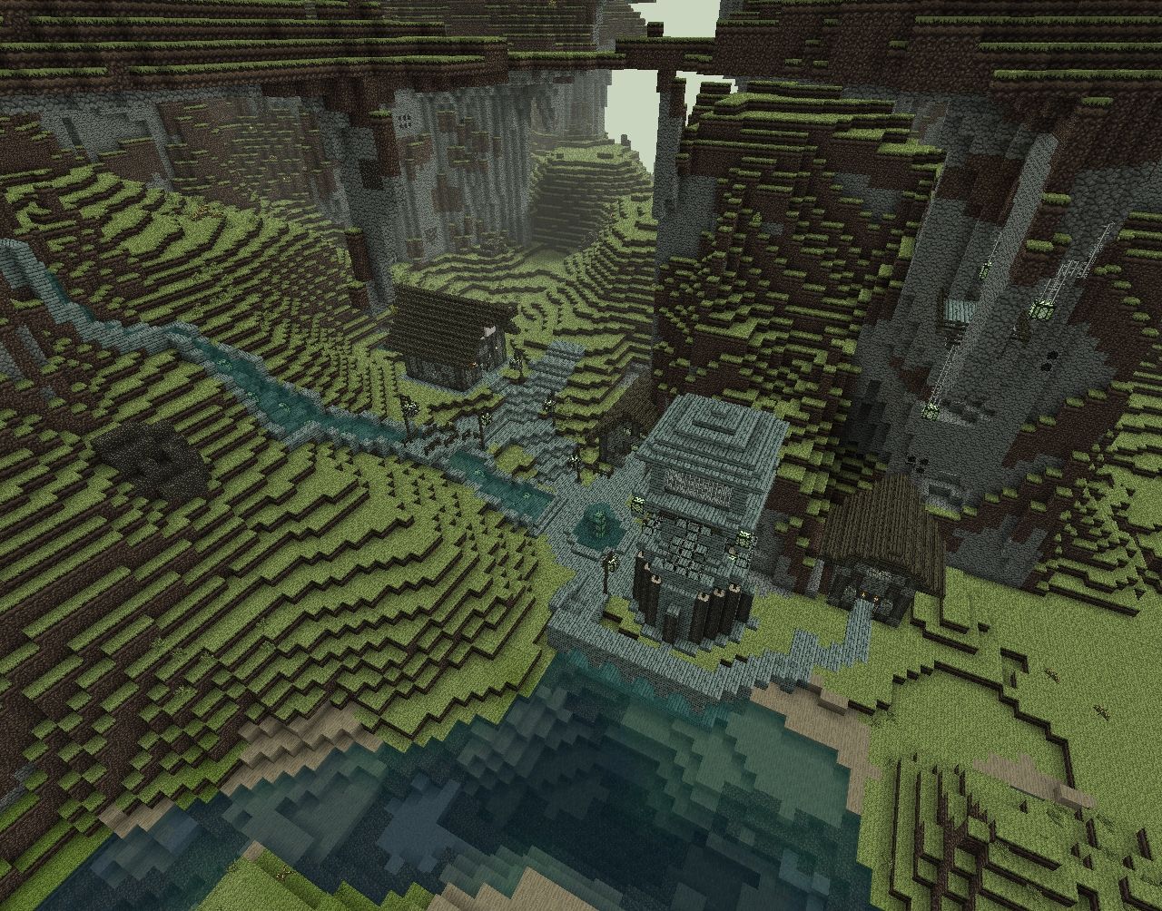 mountain side city Minecraft Map