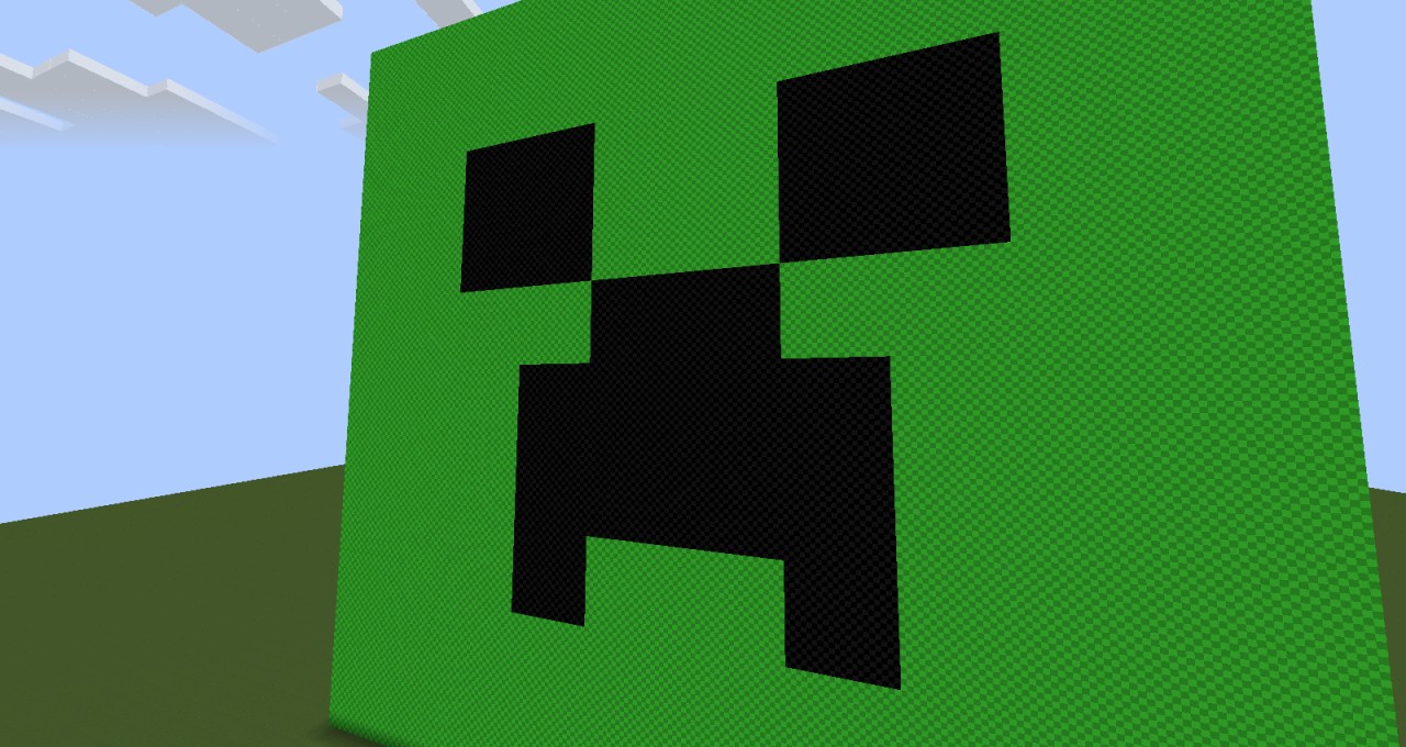 Giant Creeper Face With Pistons Minecraft Map