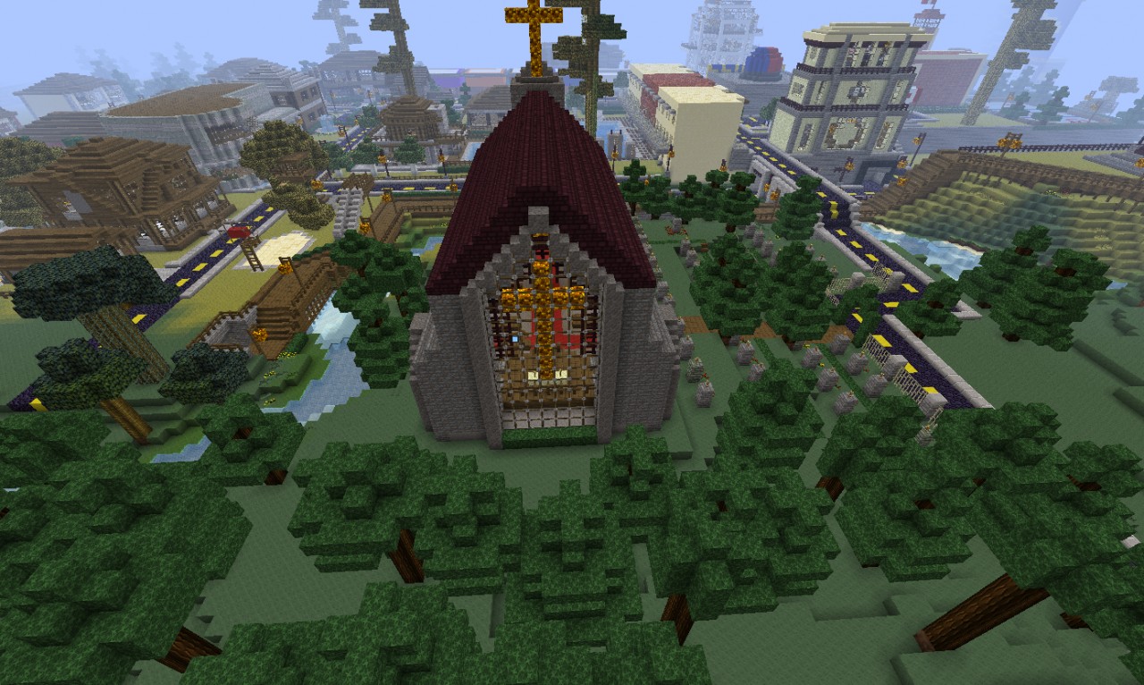 Church with graveyard Minecraft Map