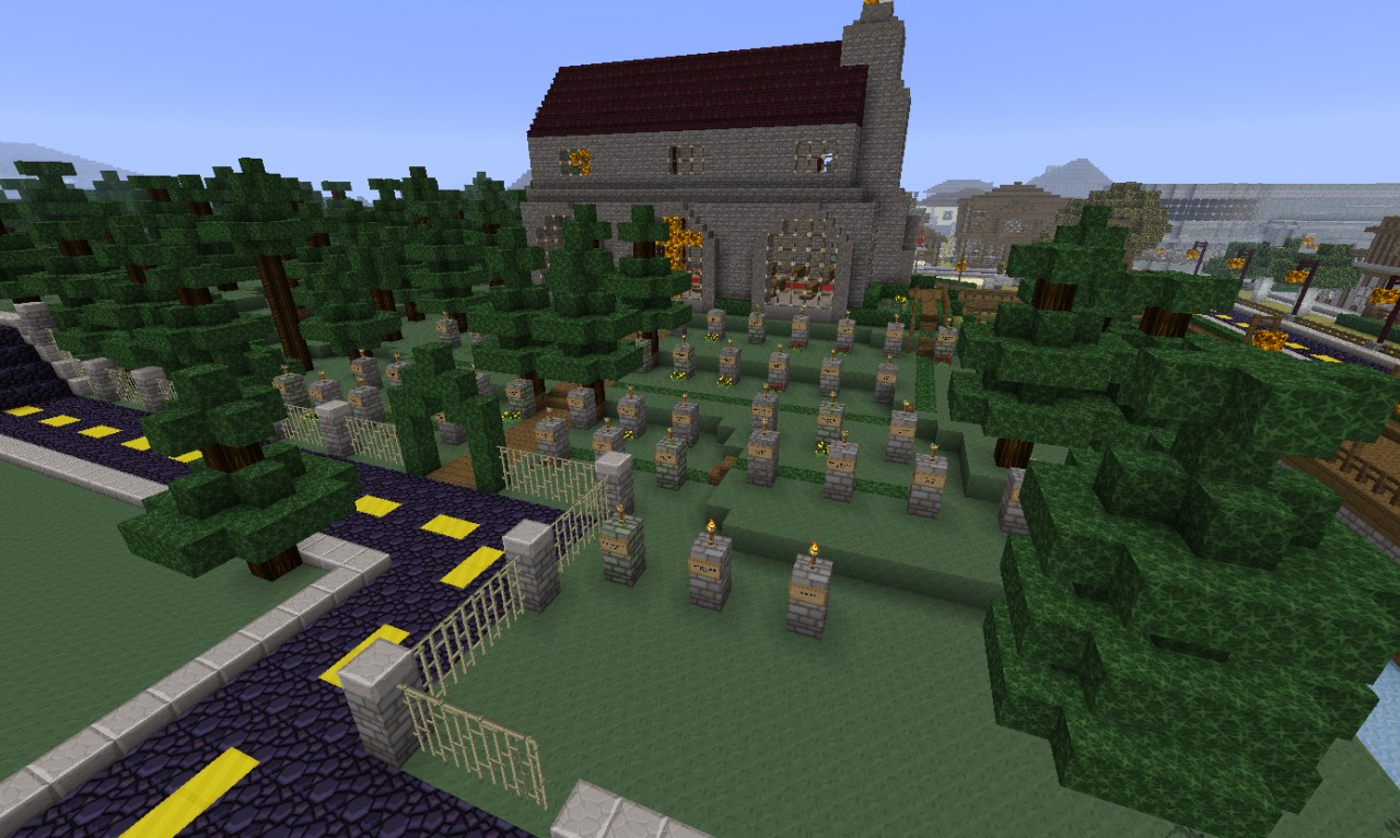 Church with graveyard Minecraft Map
