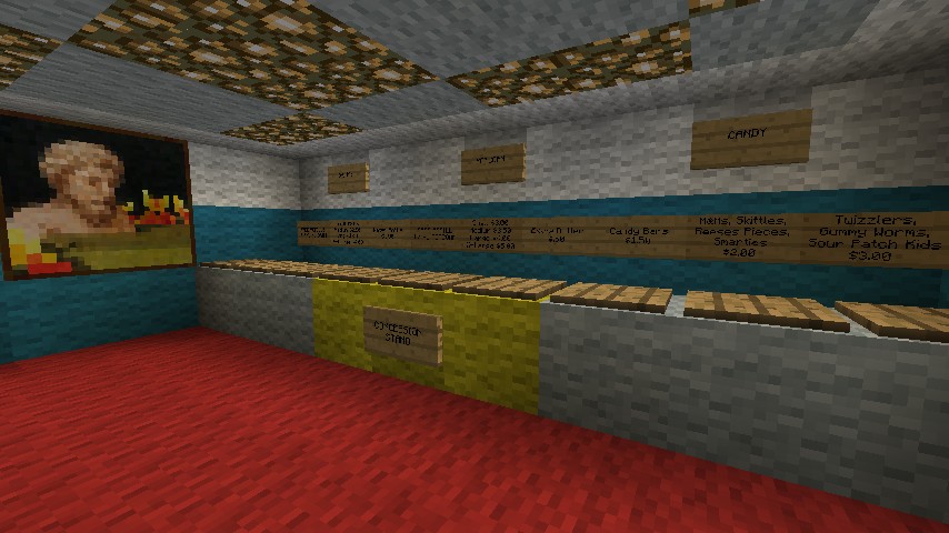 Cinema Movie Theater with working movie Minecraft Map