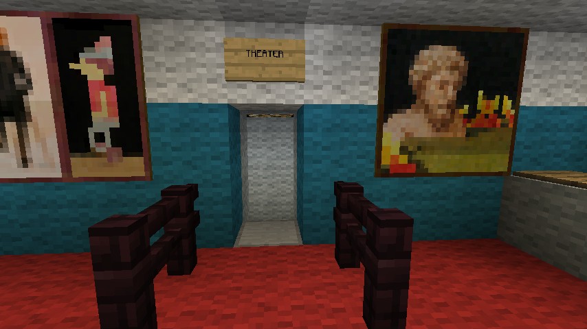 Cinema Movie Theater with working movie Minecraft Map