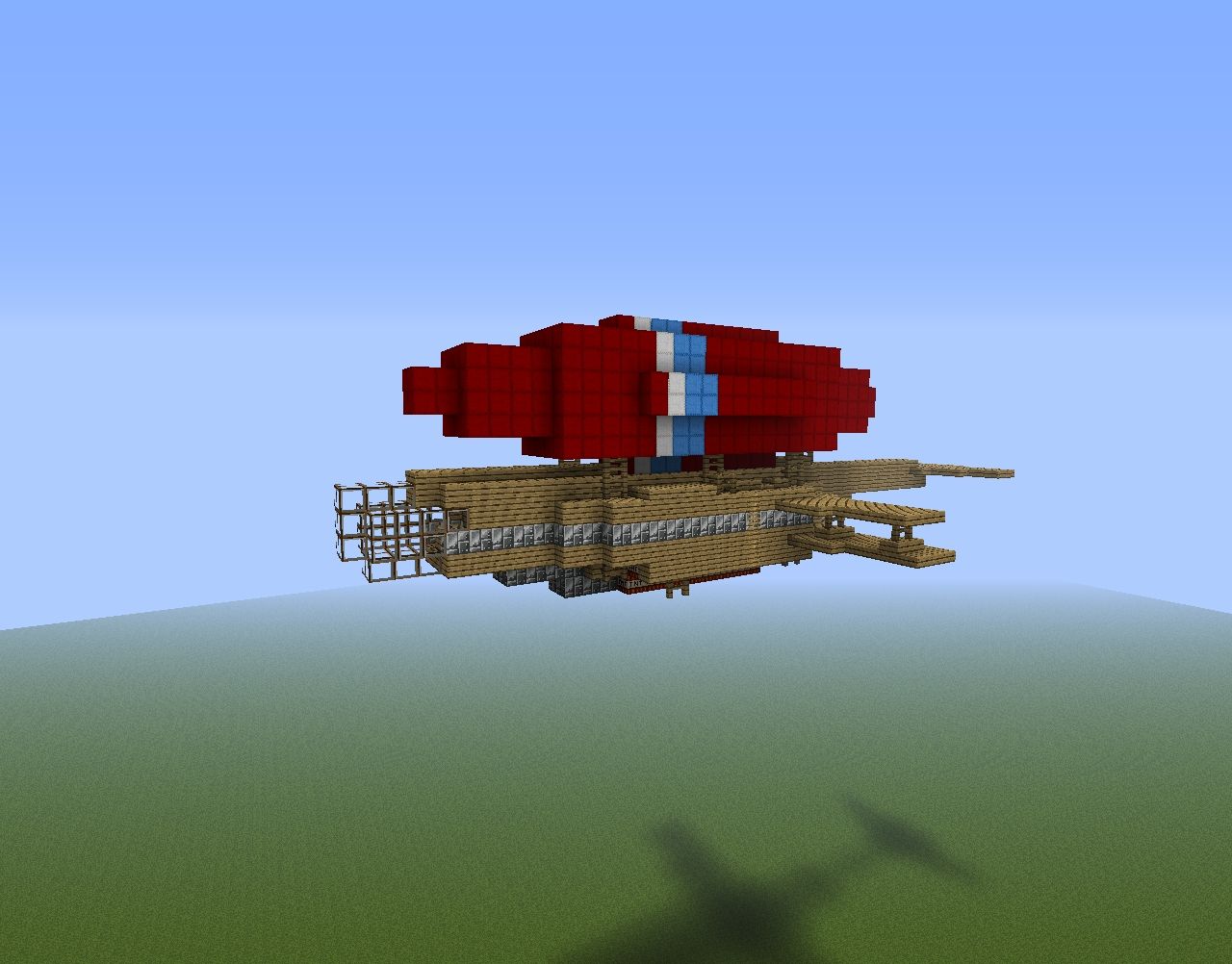 Flyable Airship Bomber 36 TNT payload (Zepplin Mod) Minecraft Map