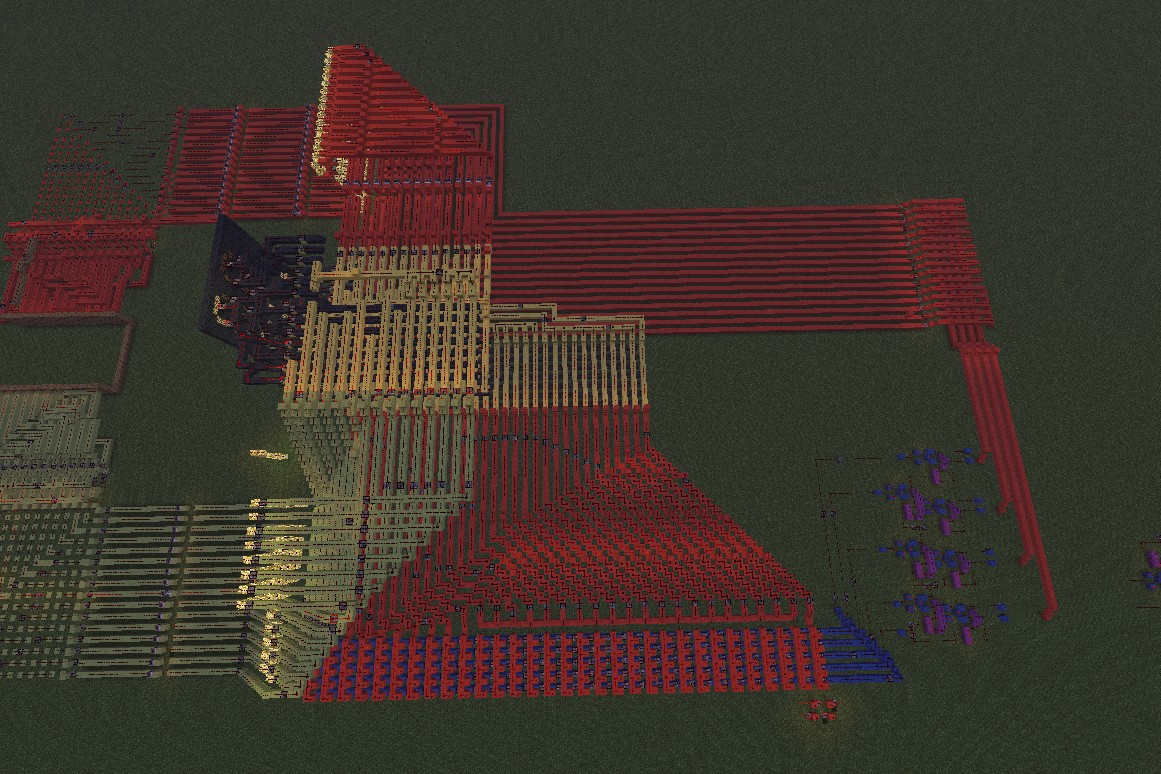 4 Bit Adder - Adding three 4 bit Numbers Minecraft Map