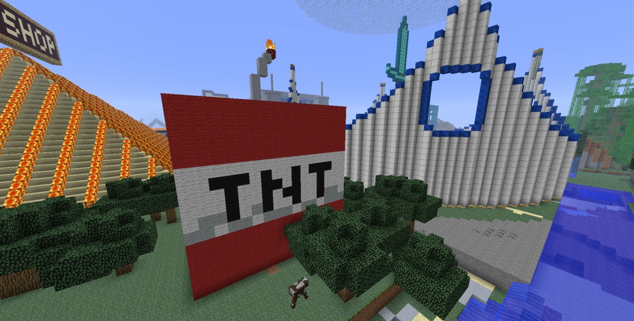 giant LIT tnt block Minecraft Map