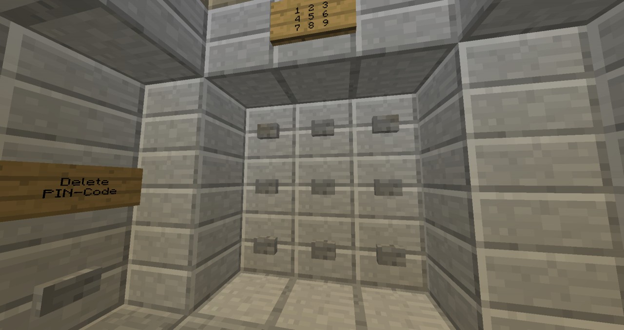 Pincode door with 4 screens and programmable pincodes Minecraft Map