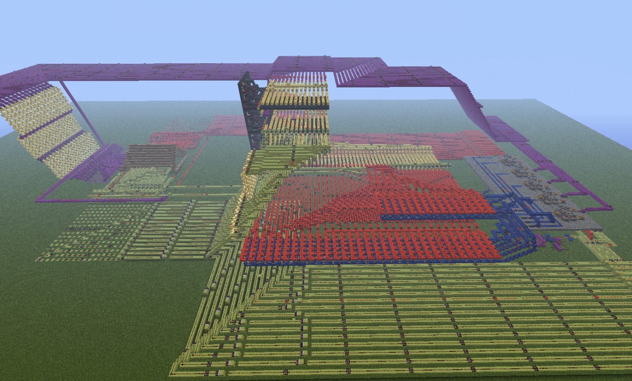 4 Bit Adder - Adding three 4 bit Numbers Minecraft Map