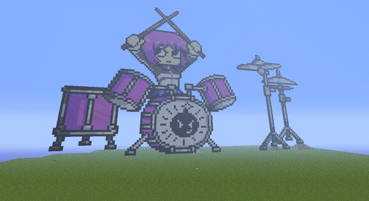 Kim Pine Playing the Drums (from Scott Pilgrim vs The World) Minecraft Map