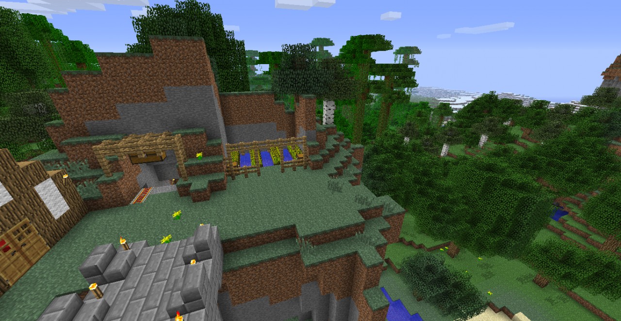 medieval tower with small village Minecraft Map