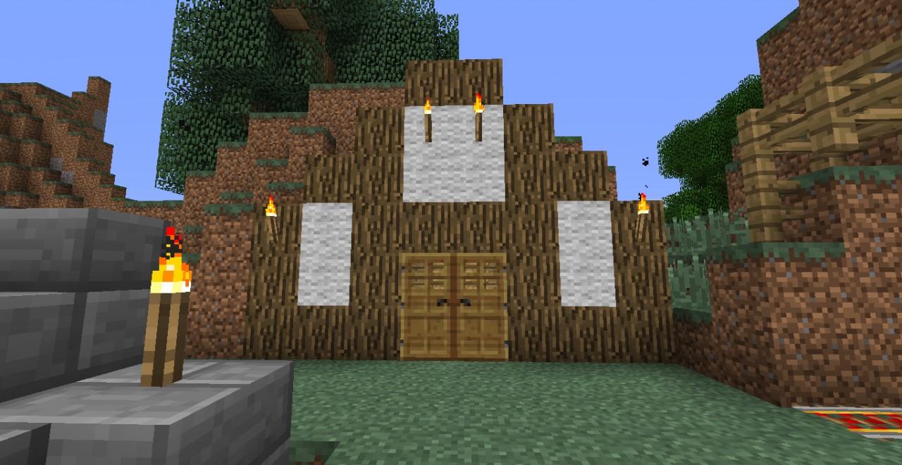 medieval tower with small village Minecraft Map