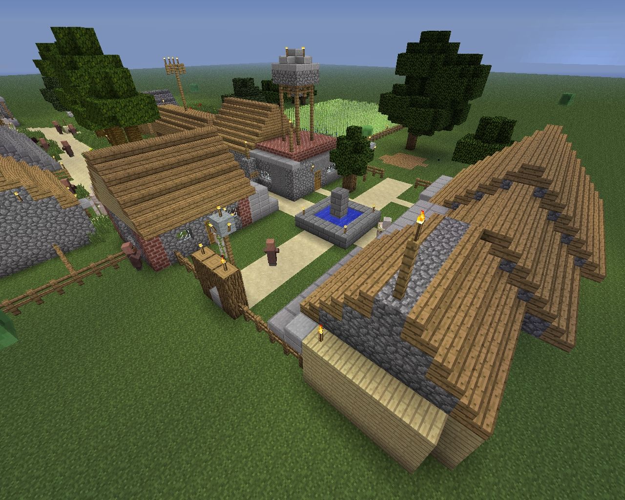 Superflat village Minecraft Map