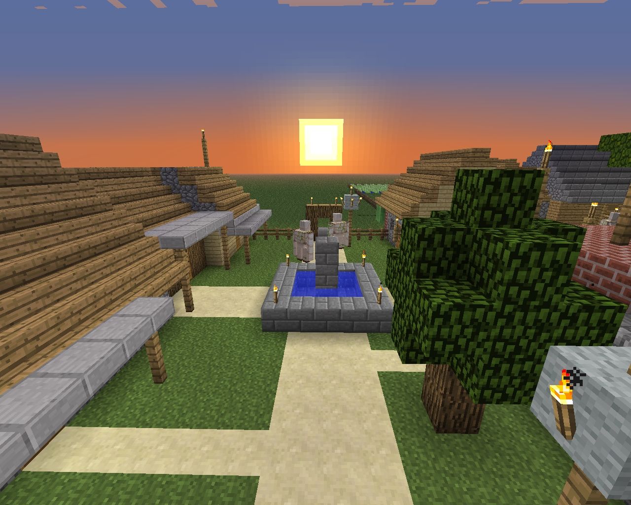 Superflat village Minecraft Map