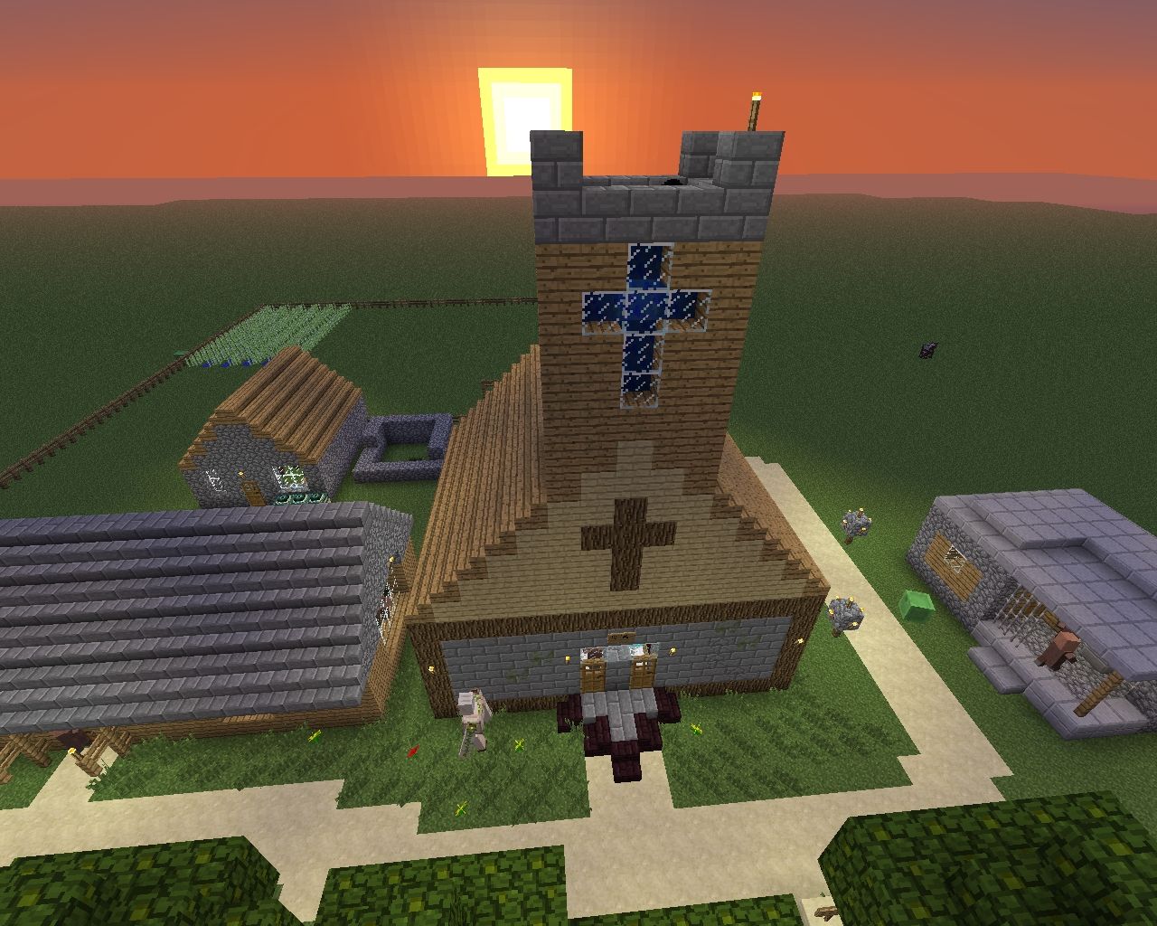 Superflat village Minecraft Map