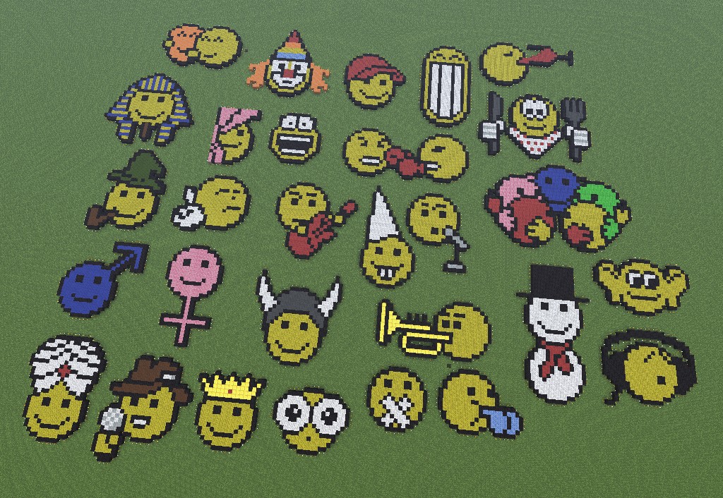 smileys and other pixelart Minecraft Map