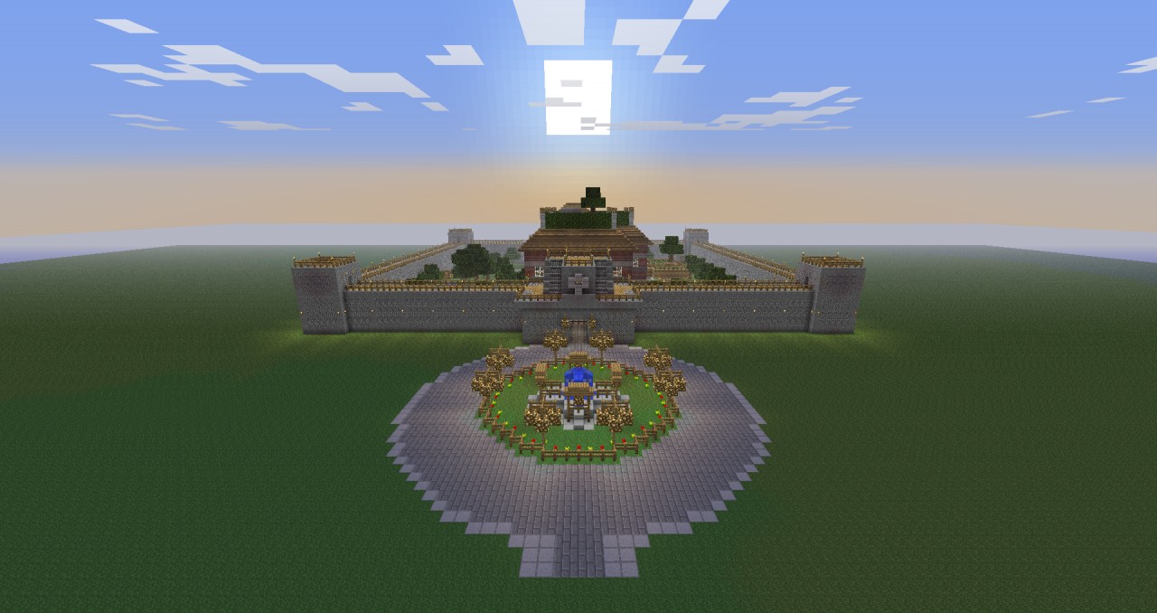 House With wall and working 3x3 gate. Minecraft Map