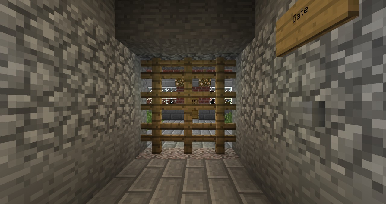 House With wall and working 3x3 gate. Minecraft Map