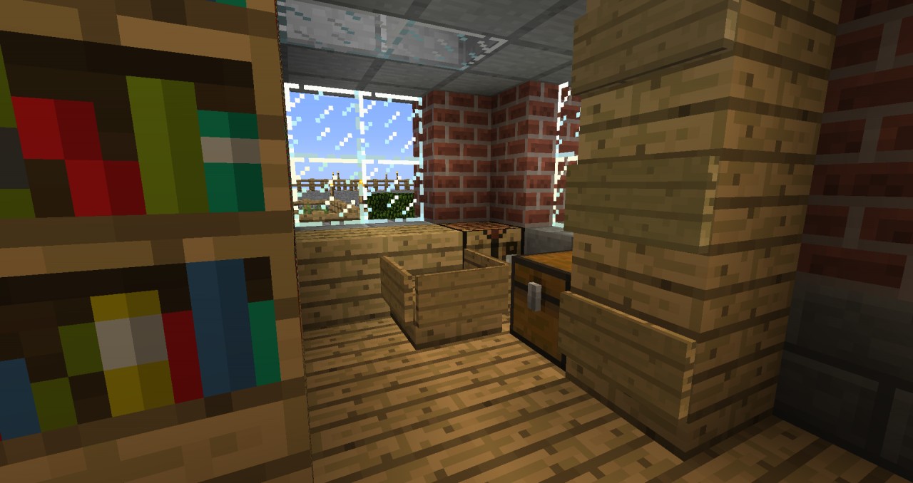 House With wall and working 3x3 gate. Minecraft Map