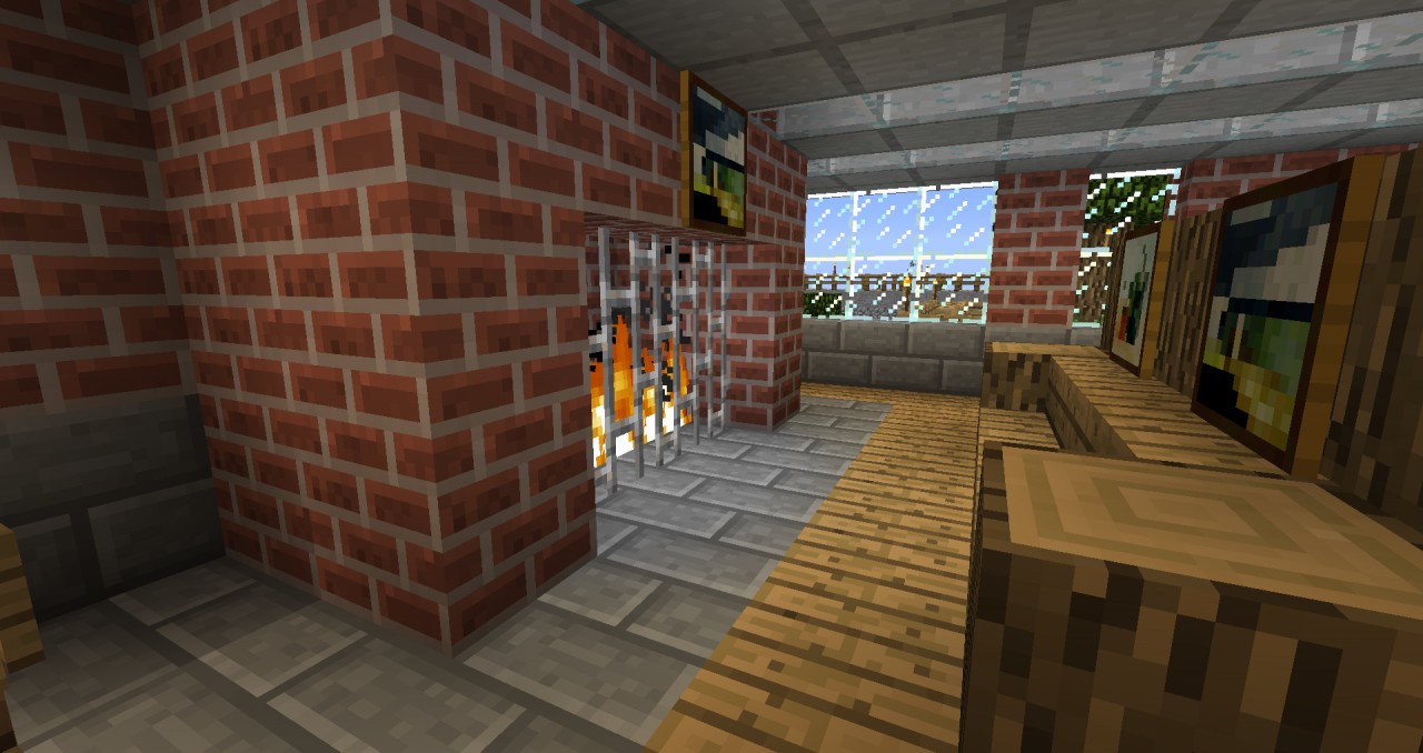 House With wall and working 3x3 gate. Minecraft Map