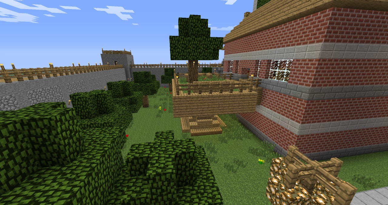 House With wall and working 3x3 gate. Minecraft Map