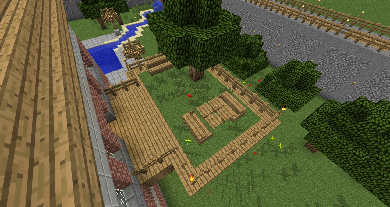 House With wall and working 3x3 gate. Minecraft Map