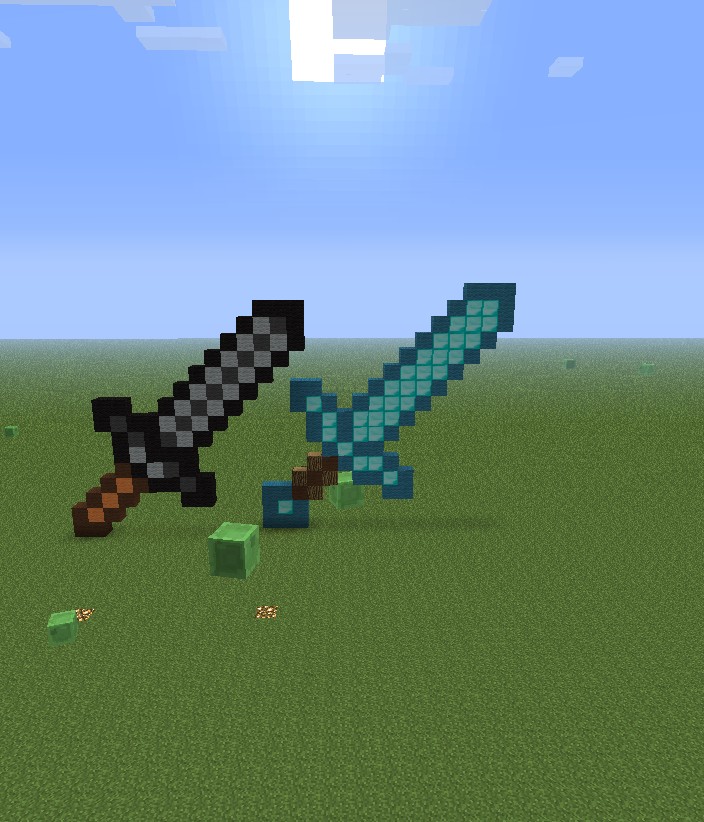 my two swords pixel art Minecraft Map