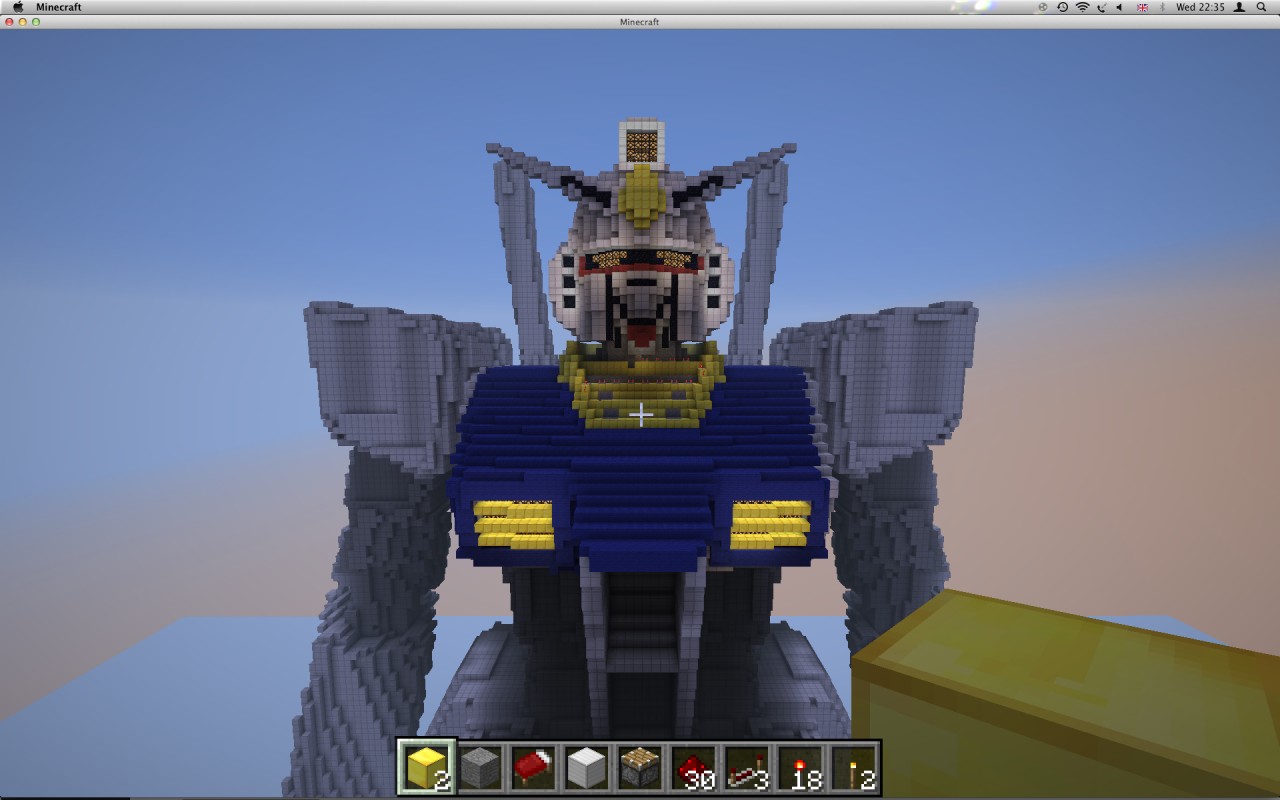 painting the Gundam RX-78-2 Minecraft Map