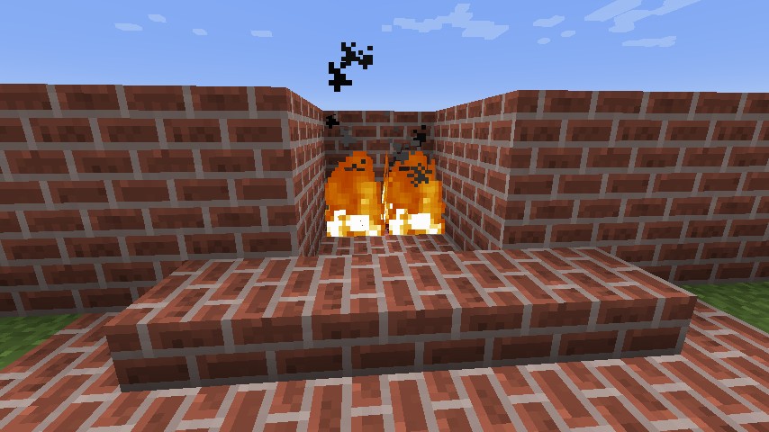Self starting fire place Minecraft Map