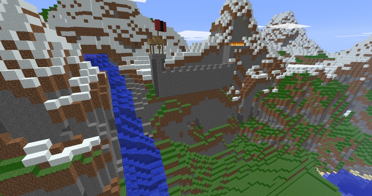 Huge Castle In Epic Mountain Minecraft Map