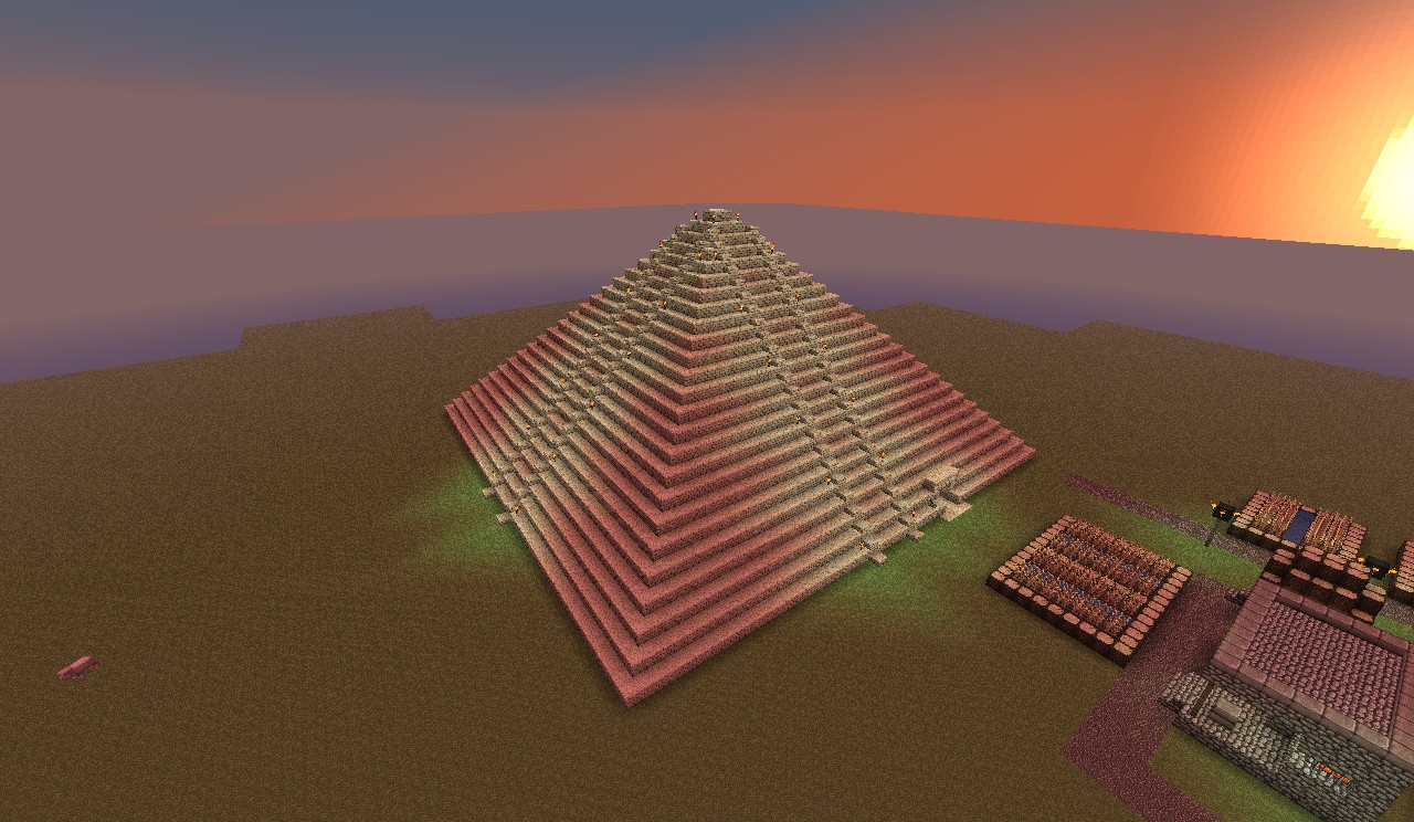 PYRAMID, CATHEDRAL AND REDSTONE MAZE IN VILLAGE Minecraft Map