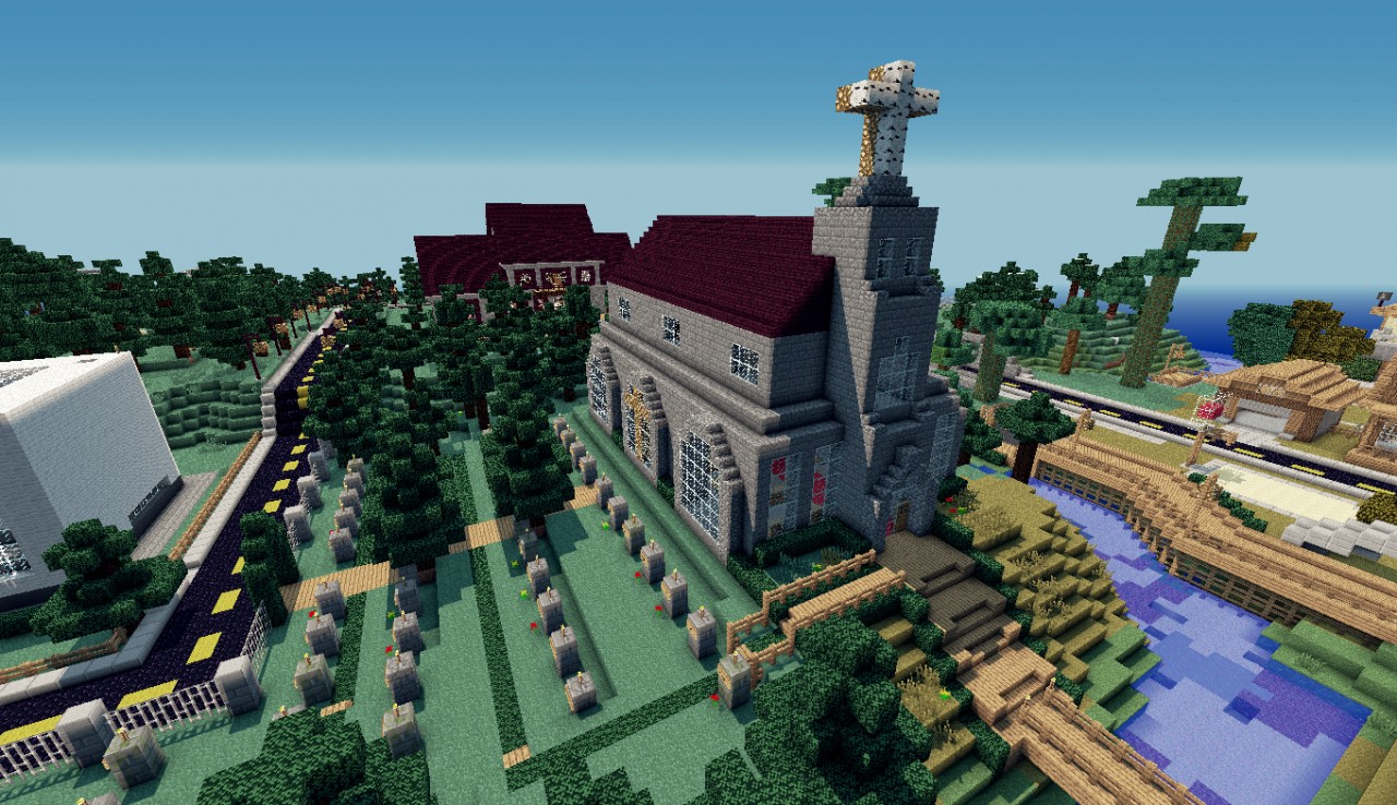 Church with Graveyard Minecraft Map