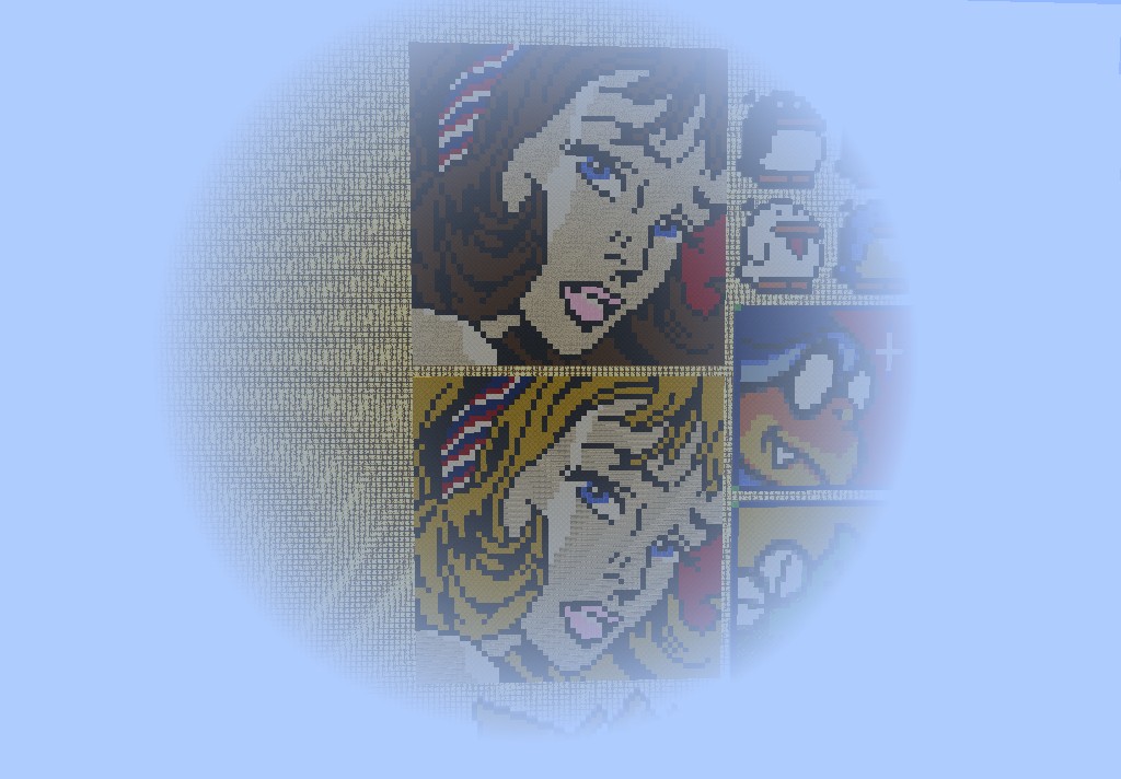 Lichtenstein's Girl Pixel Art Minecraft Map