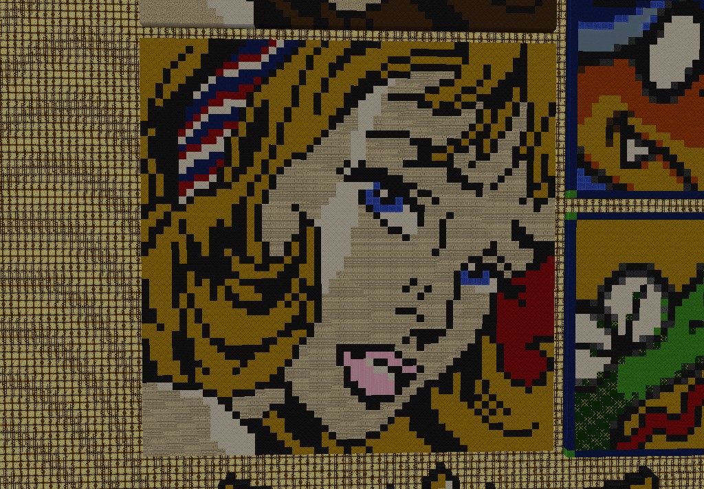 Lichtenstein s Girl Pixel Art Minecraft Map lichtenstein-s-girl-pixel-art-minecraft-map