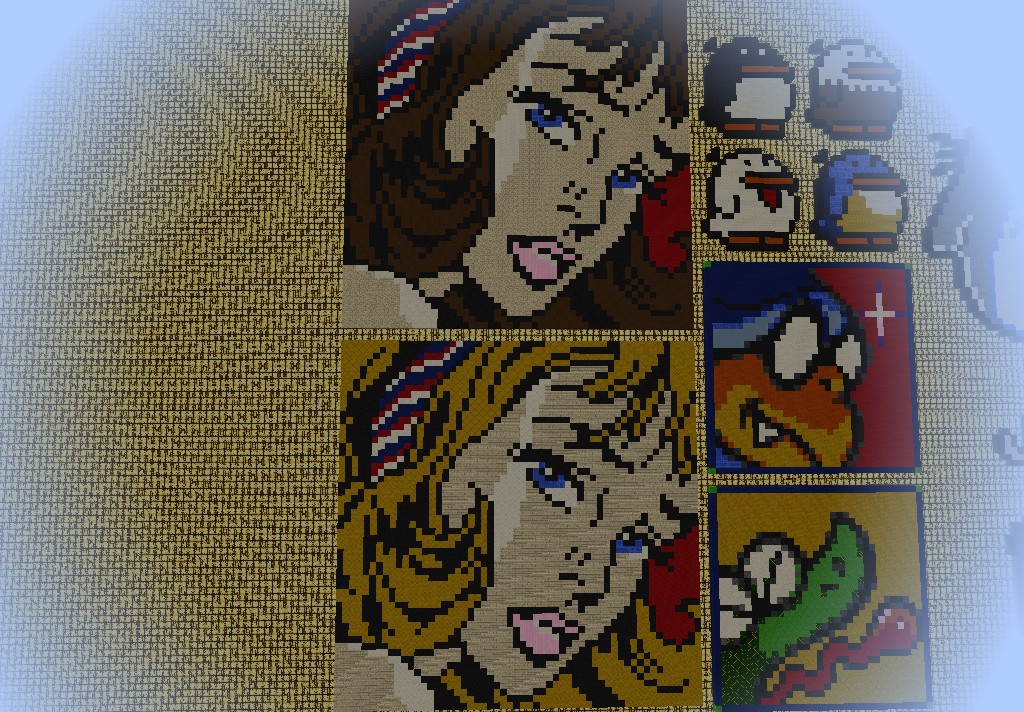 Lichtenstein's Girl Pixel Art Minecraft Map