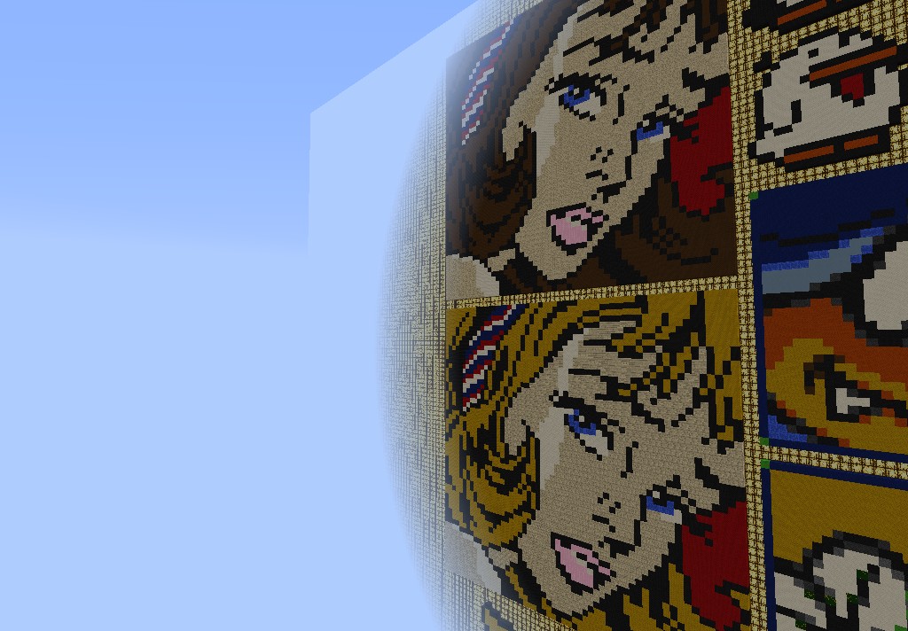 Lichtenstein's Girl Pixel Art Minecraft Map