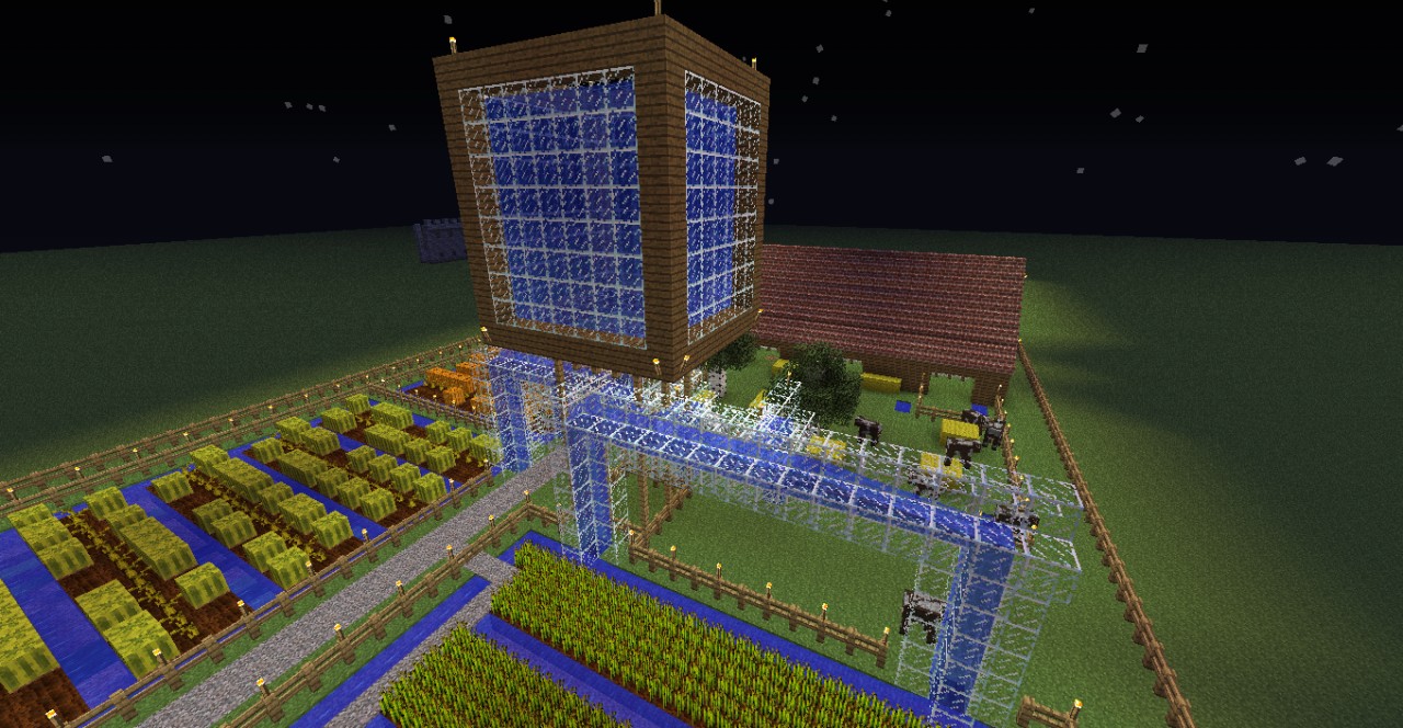 Barn and Farm (water system also) Minecraft Map