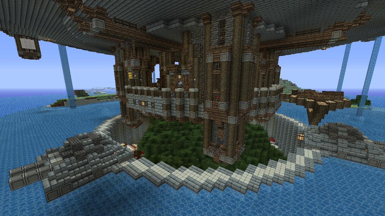 Cynek-Station, The Flying Fortress [With Schematic] Minecraft Map