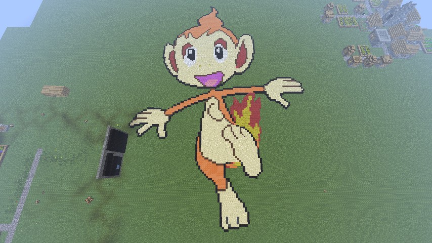 Chimchar Pixel Art Minecraft Map