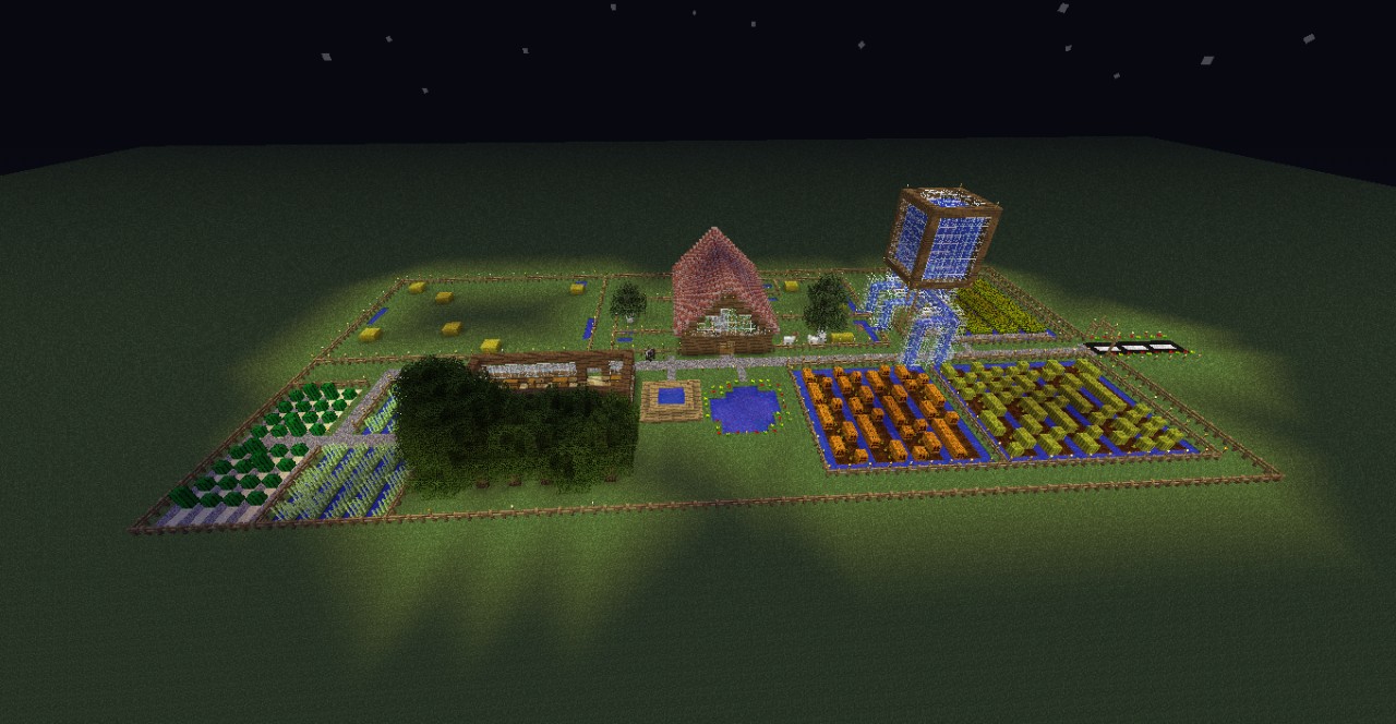 Barn and Farm (water system also) Minecraft Map