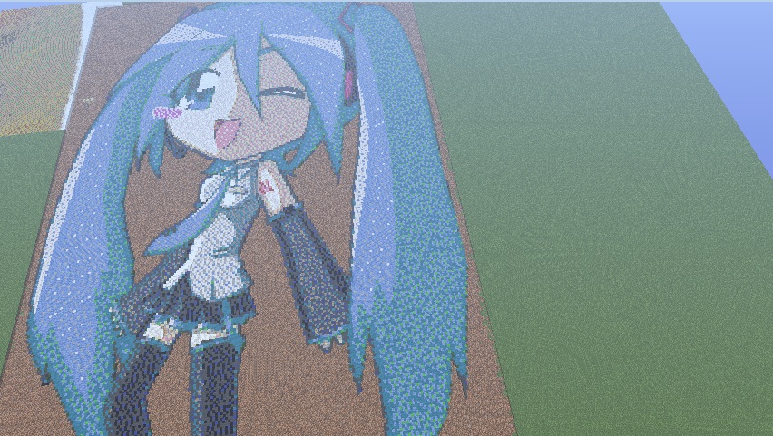 Hatsuna miku pixel art Minecraft Map