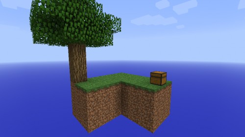 SkyBlock (With Birch And Pine Sapling) And Oak tree Minecraft Map