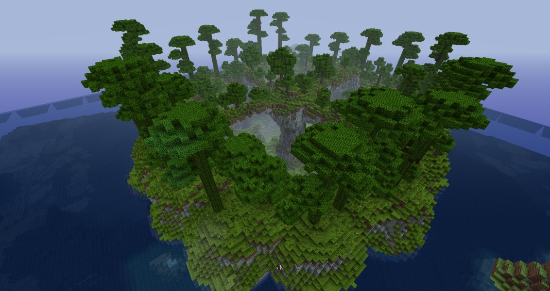 Custom landscape - Island with large pit. Minecraft Map