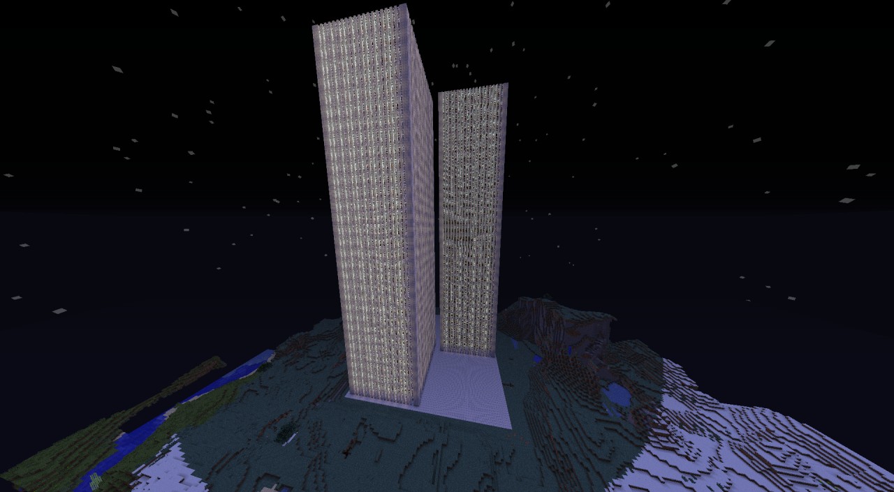 Twin Towers Redstone Lamp Non-Linear Display Minecraft Map