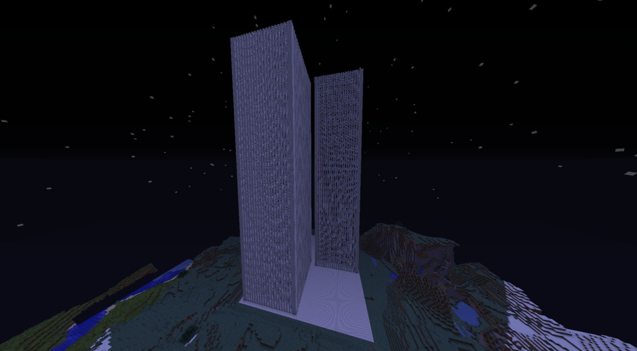 Twin Towers Redstone Lamp Non-Linear Display Minecraft Map