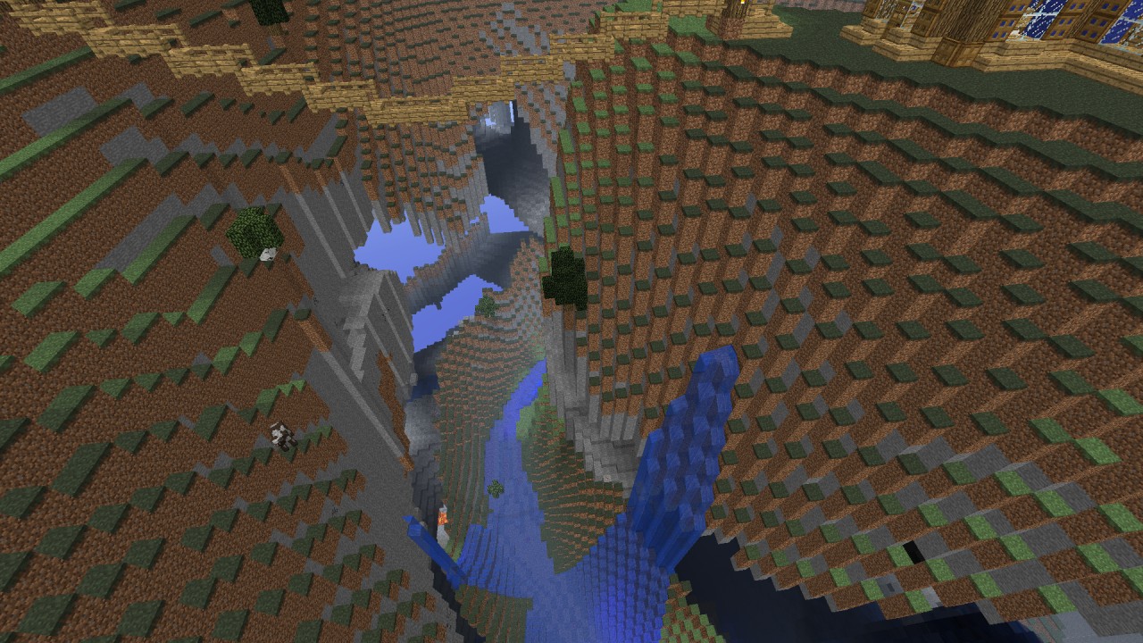 Custom Terrain: Canyons and Caves Upgraded Starter House Minecraft Map