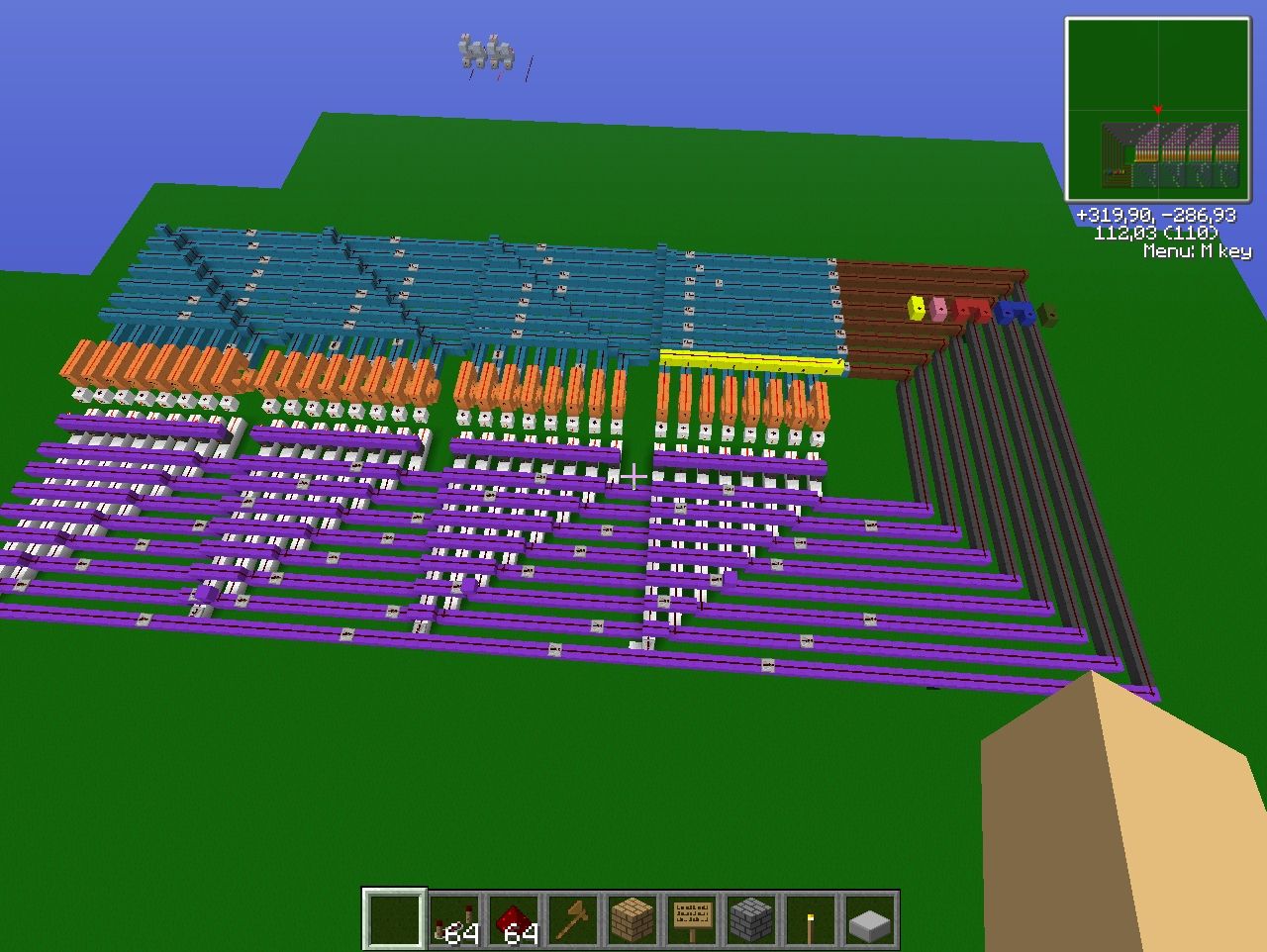 Computer mit GPU CPU RAM ROM OS und GAMES Minecraft Map