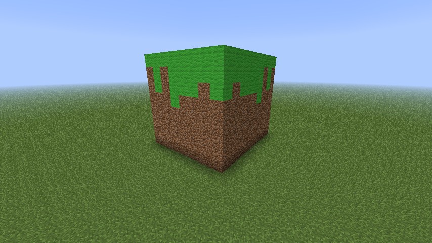 Big Grass Block with inside House Minecraft Map