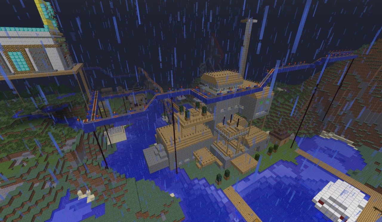RIVERSIDE MANSION WITH LOCKDOWN SYSTEM AND MORE Minecraft Map
