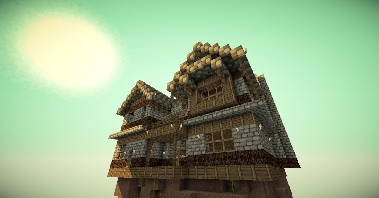 Zathura inspired flying house-Wood theme. Minecraft Map