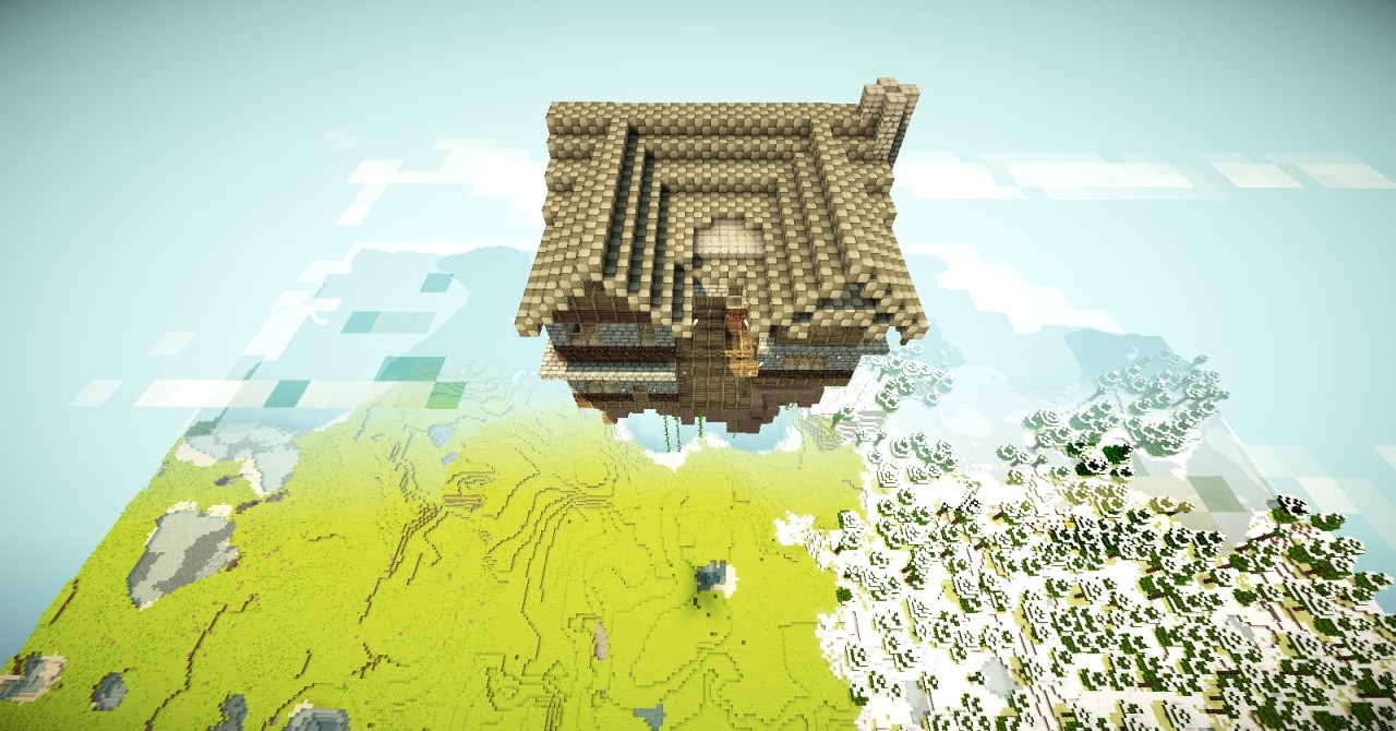 Zathura inspired flying house-Wood theme. Minecraft Map