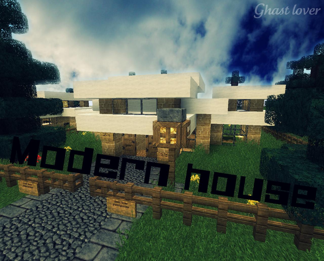 Modern house | World save with 20+ houses! | Made by Ghast lover ...